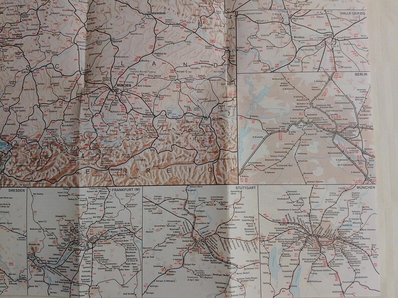 Vintage German Rail Network Map: 1992 Train Transport Collectible - Etsy