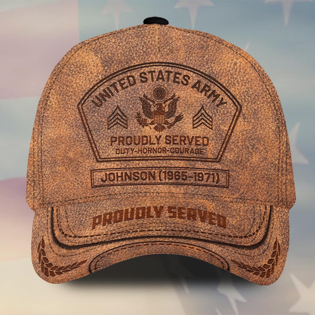 Customized U.S Army Veteran Proudly Served Hat 3D Print Cap - Etsy UK