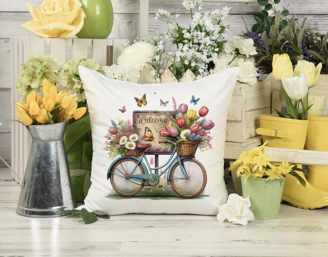 Spring Floral Bike Welcome Sign PNG: Sublimation Design (digital ...