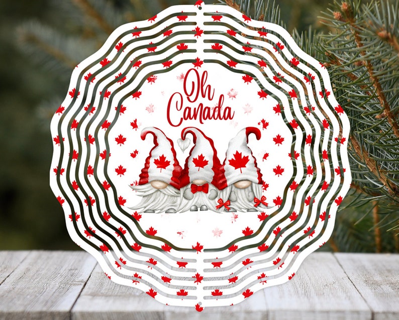 Oh Canada Gnomes Wind Spinner Digital Download, Canada Day, Metallic ...