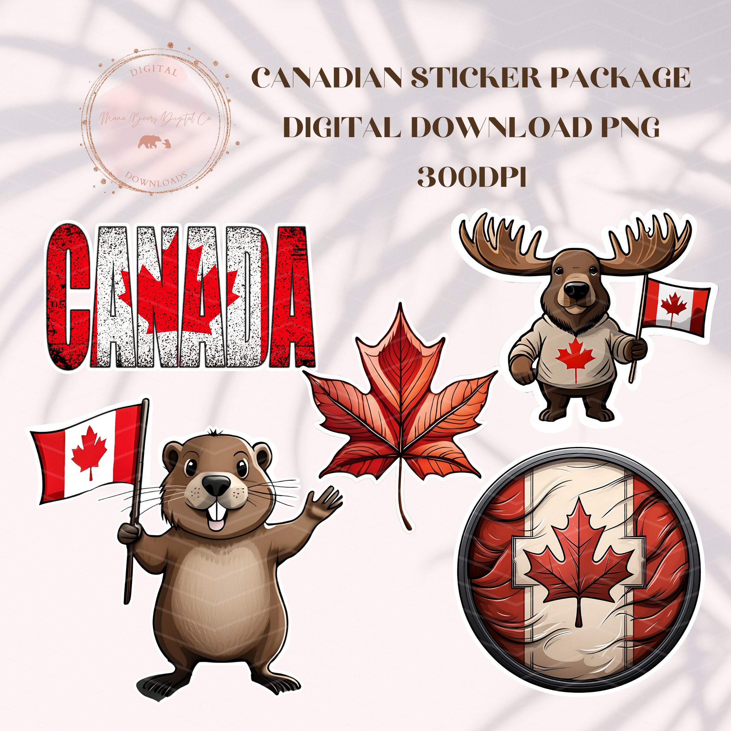 Canada Printable Stickers PNG, Canadian, Print and Cut, Sticker Designs ...