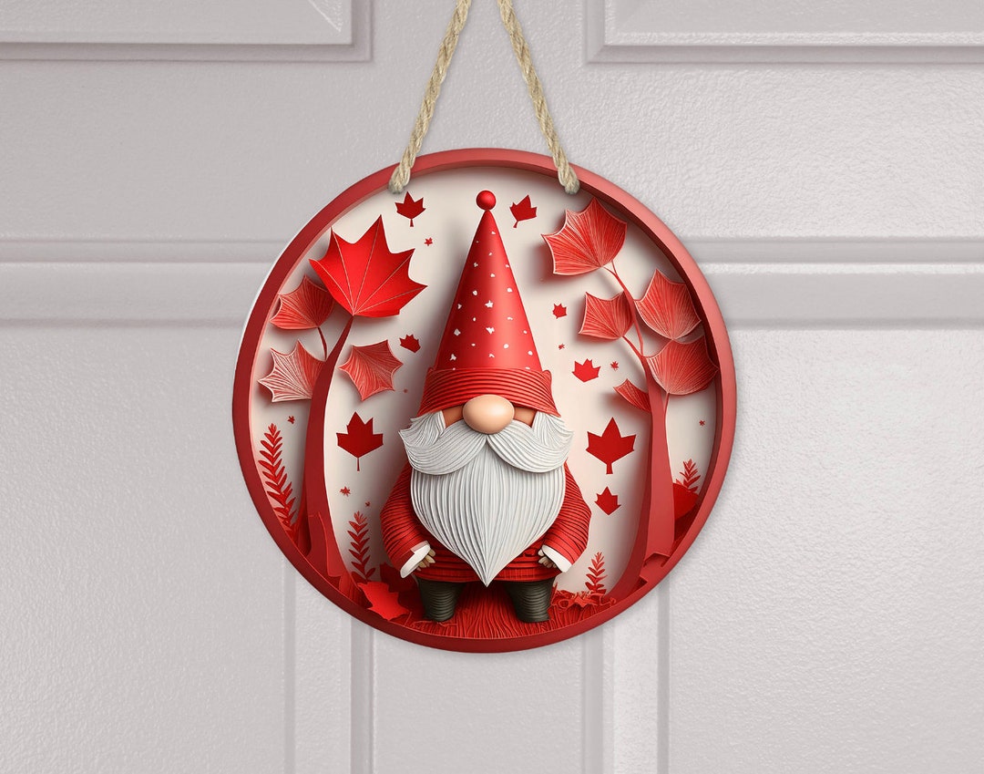 Canadian Layered 3D Gnome Round PNG Digital Download, Wind Spinner ...