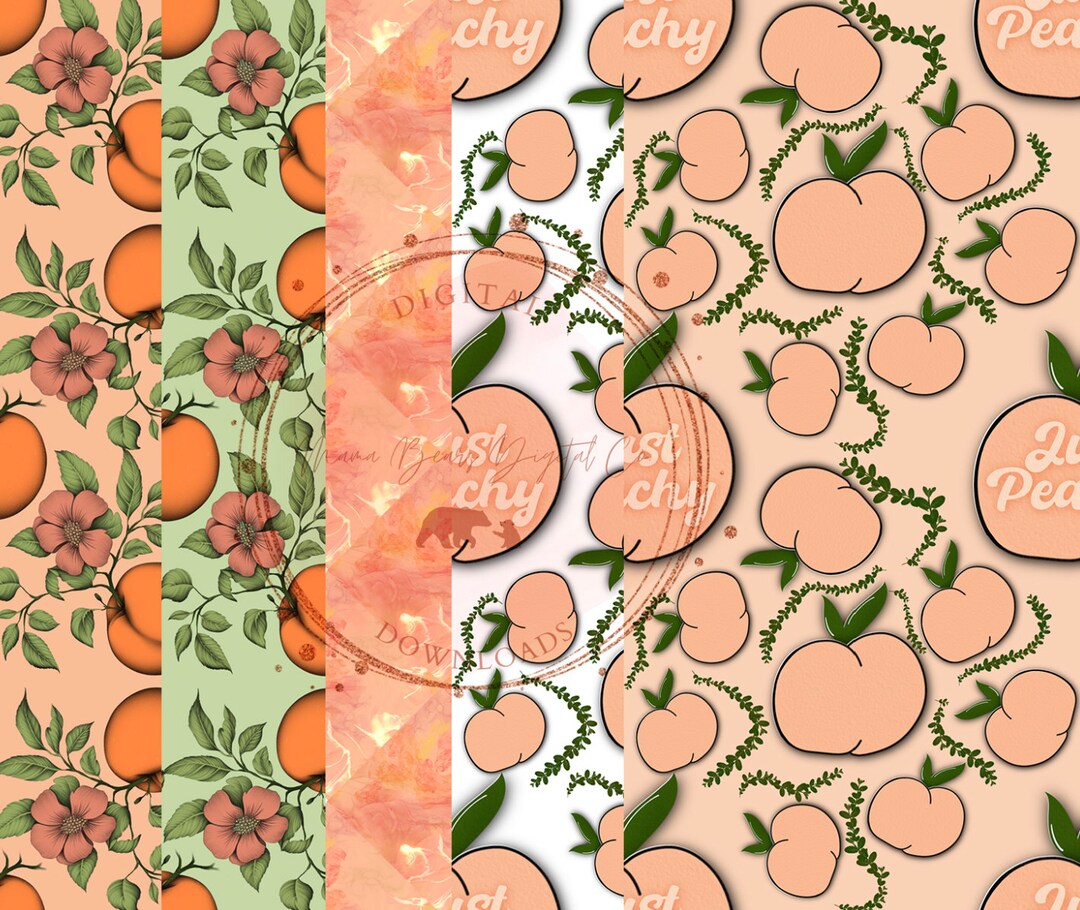 Peach Digital Paper, Peach Fuzz Design, Seamless Pattern Design, Color ...