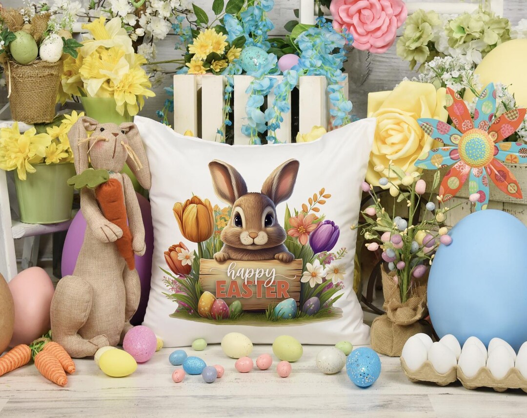 Bunny Easter Sign: Spring Flower PNG Design (digital Download) - Etsy
