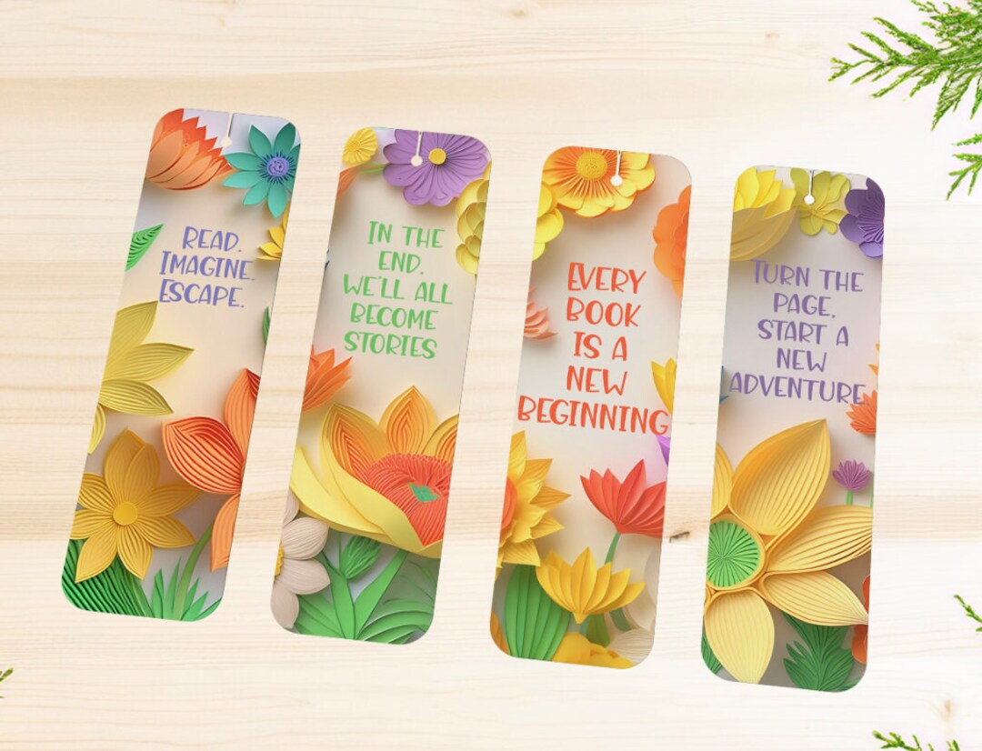 Printable Bookmark Bundle Digital Download, Summer, Floral, Bookmark ...