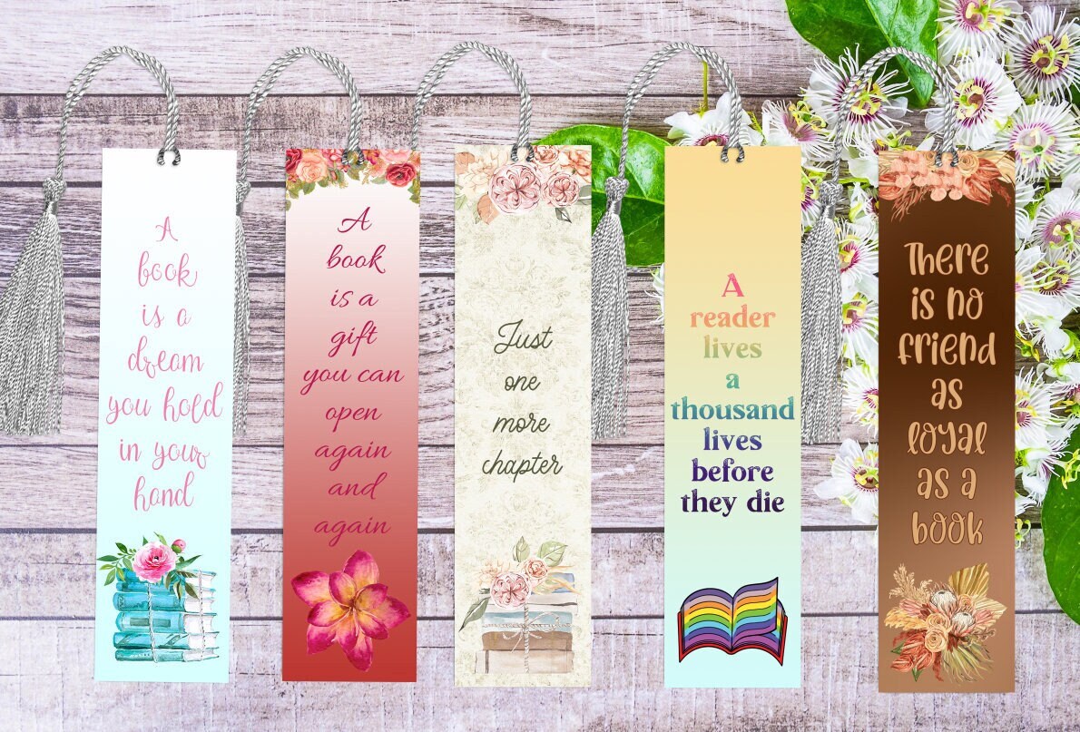 Printable Bookmark Bundle Digital Download Bookmark Designs - Etsy