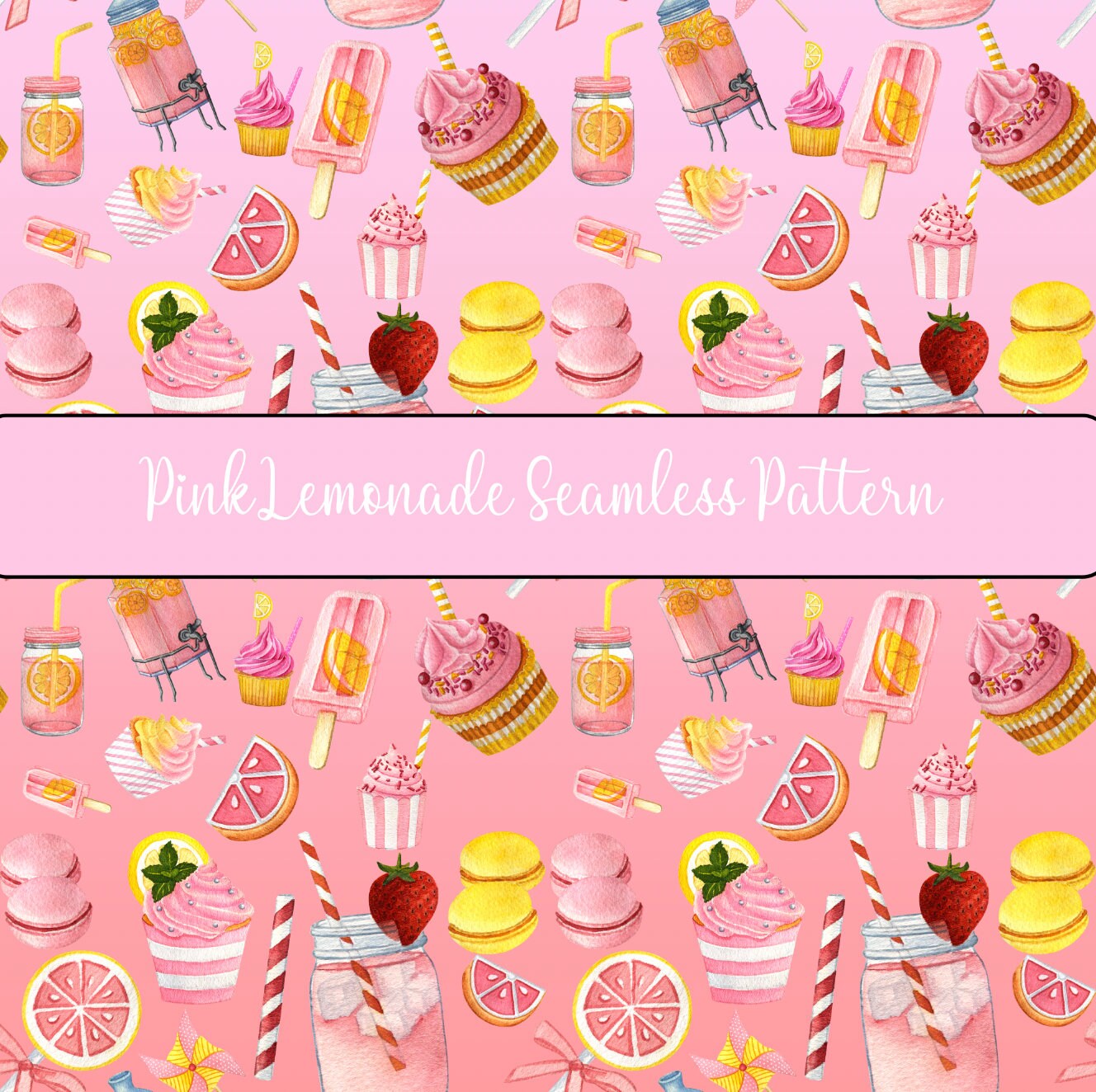 Pink Lemonade Digital Paper Designs, Summer Design, Seamless Patter Design, Digital Download ...