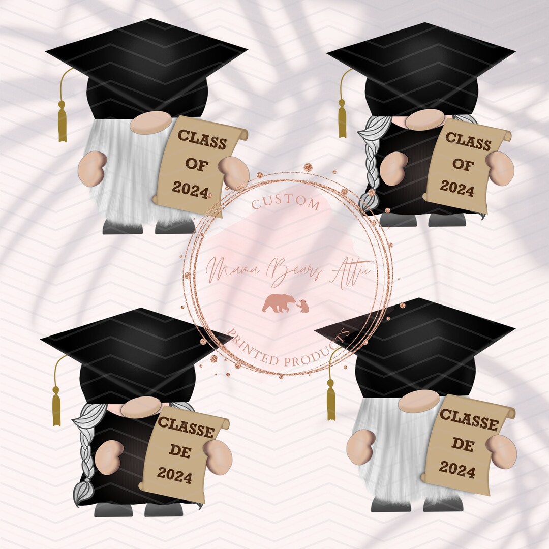 Graduation 2024 Gnome Set, Class of 2024, Classe De 2024, La Graduation ...