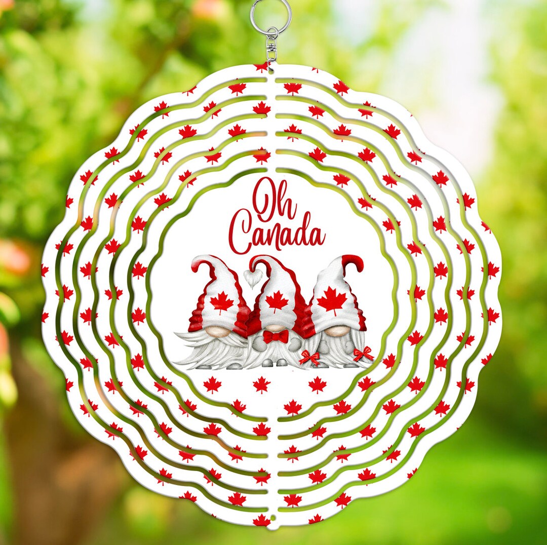 Oh Canada Gnomes Wind Spinner Digital Download, Canada Day, Metallic ...