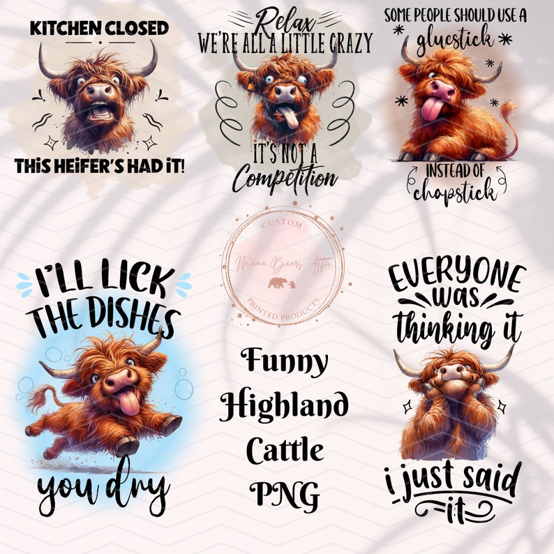 Funny Highland Cattle PNG Designs: Puns, Coos (digital Download) - Etsy