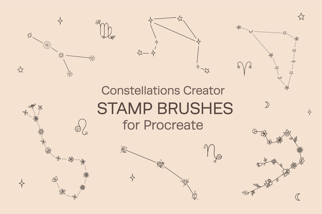 Constellations Creator Stamp Brushes for Procreate, Zodiac Signs ...