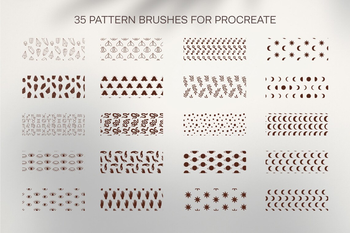 Magische Muster Pinsel für Procreate, TexturPinsel Set, Mystische Kunst ...