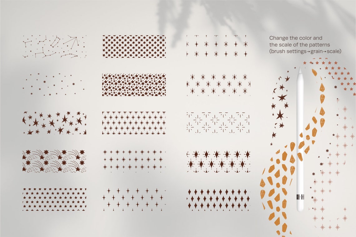 Magische Muster Pinsel für Procreate, TexturPinsel Set, Mystische Kunst ...