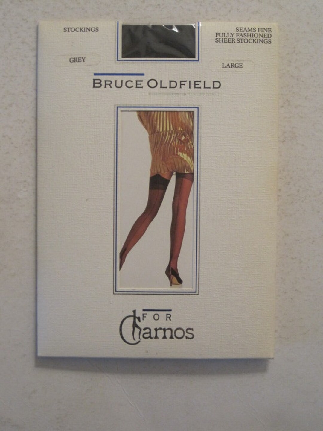 One Pair of Vintage CHARNOS BRUCE OLDFIELD Fully Fashioned Sheer Grey ...