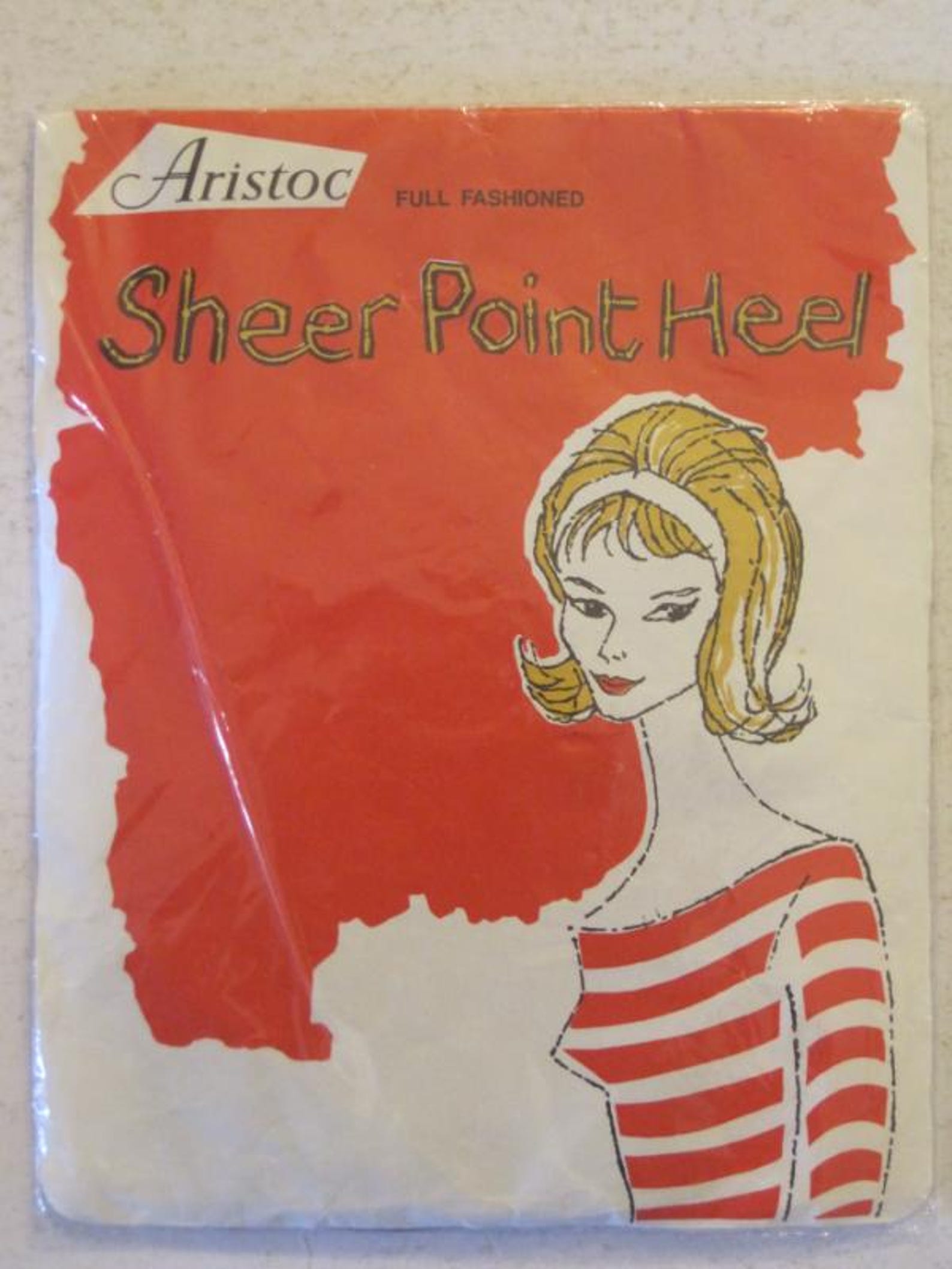 One Pair of Vintage ARISTOC Sheer Point Heel Fully Fashioned Plain Knit ...