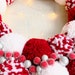 17 Winter Pom Pom Wreath Christmas Pom Pom Wreath Holiday Wreath Red ...