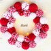 17 Winter Pom Pom Wreath Christmas Pom Pom Wreath Holiday Wreath Red ...
