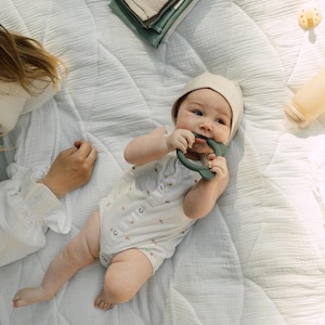 Baby Bonnet Hat Classic Waffle Hat Beanie With Strings Neutral Pastels ...