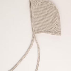 Baby Bonnet Hat Classic Waffle Hat Beanie With Strings Neutral Pastels ...