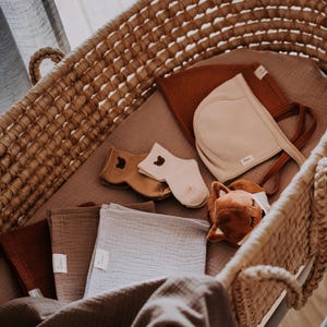 Baby Bonnet Hat Classic Waffle Hat Beanie With Strings Neutral Pastels ...