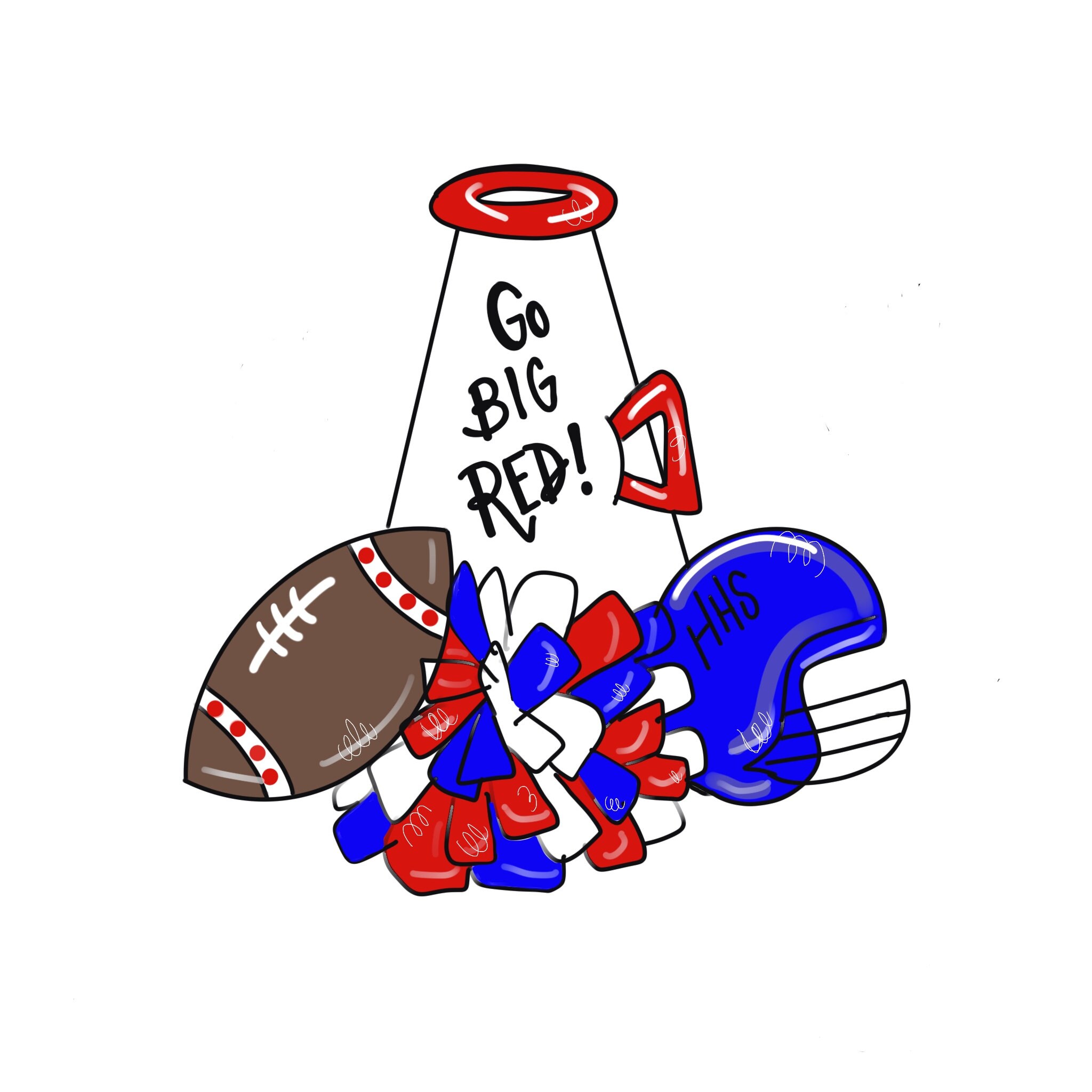 Football and Cheer Digital Door Hanger Template - Etsy