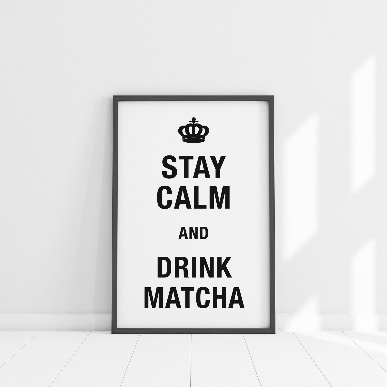 Matcha Wall Art, Stay Calm Poster, Digital Download, Matcha Print, Wall ...