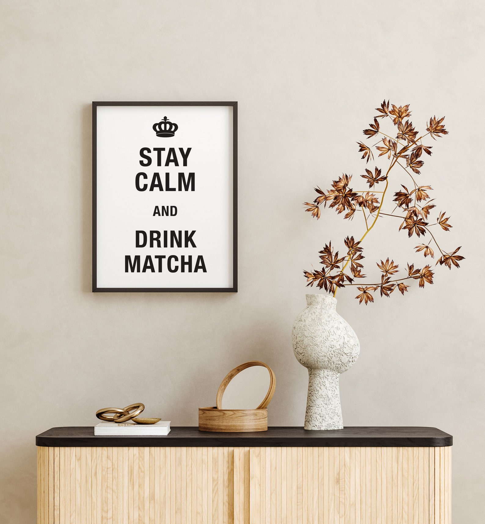 Matcha Wall Art, Stay Calm Poster, Digital Download, Matcha Print, Wall ...
