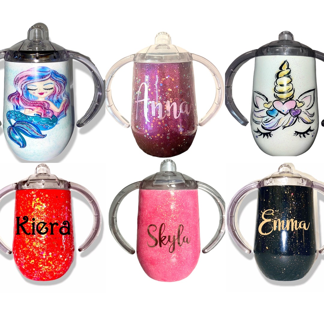 Personalized Sippy Cup Tumblers Glitter Sippy Cup 10oz Personalized ...