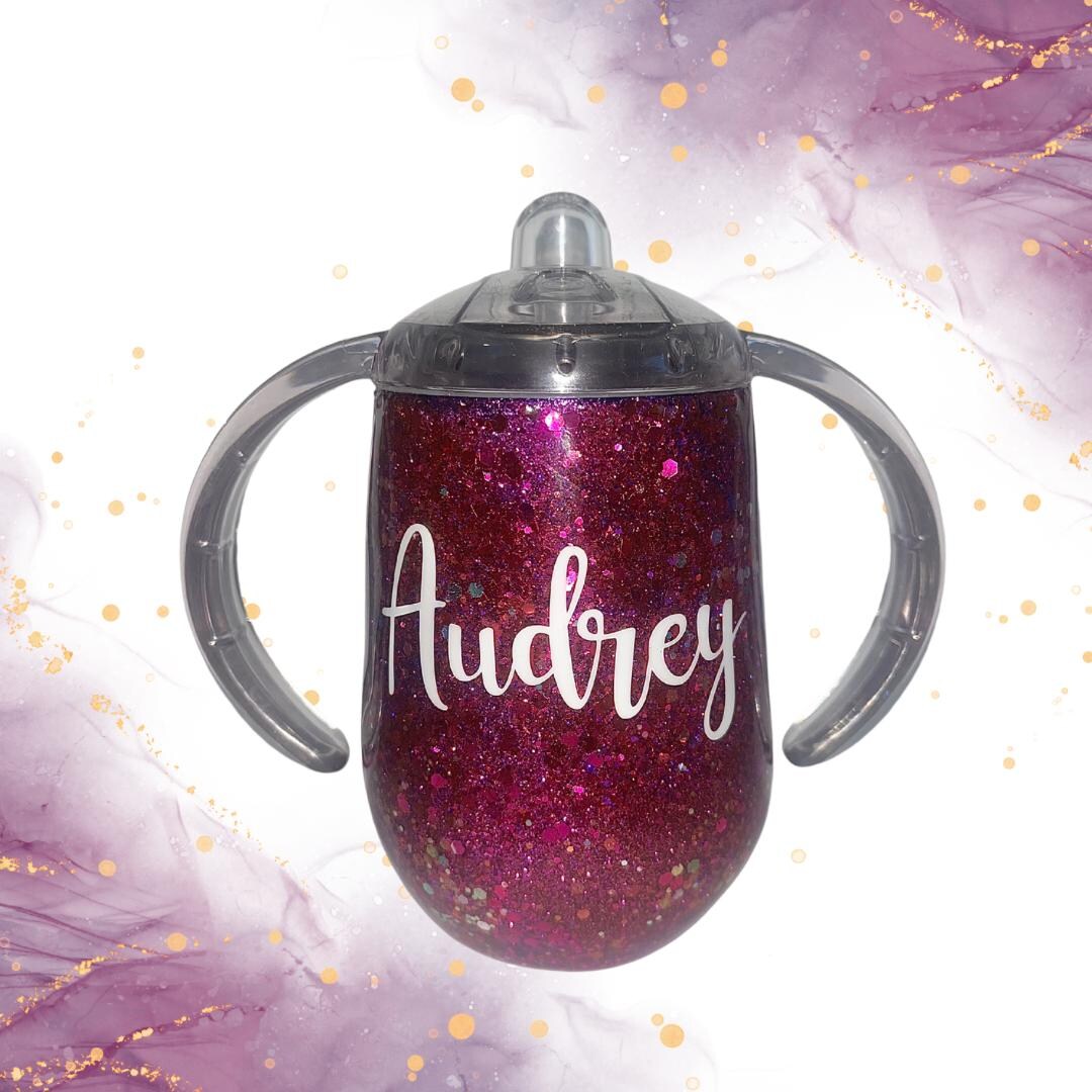 Custom Sippy Cup Personalized Sippy Cup Girl Sippy Cup Glitter Purple ...