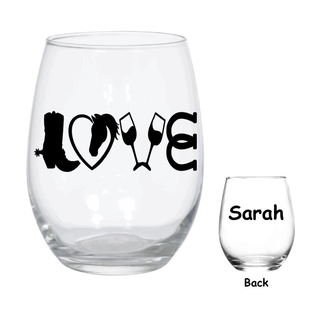 Wine is My Love Language Wine Glass Custom Wine Lover Gift Funny Wine ...