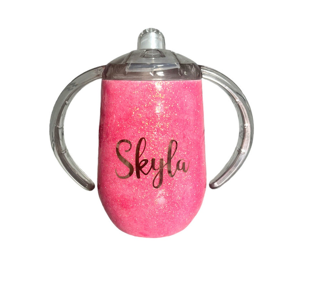 Custom Sippy Cup Personalized Sippy Cup Girl Sippy Cup Glitter Purple Sippy / Pink Sippy ...