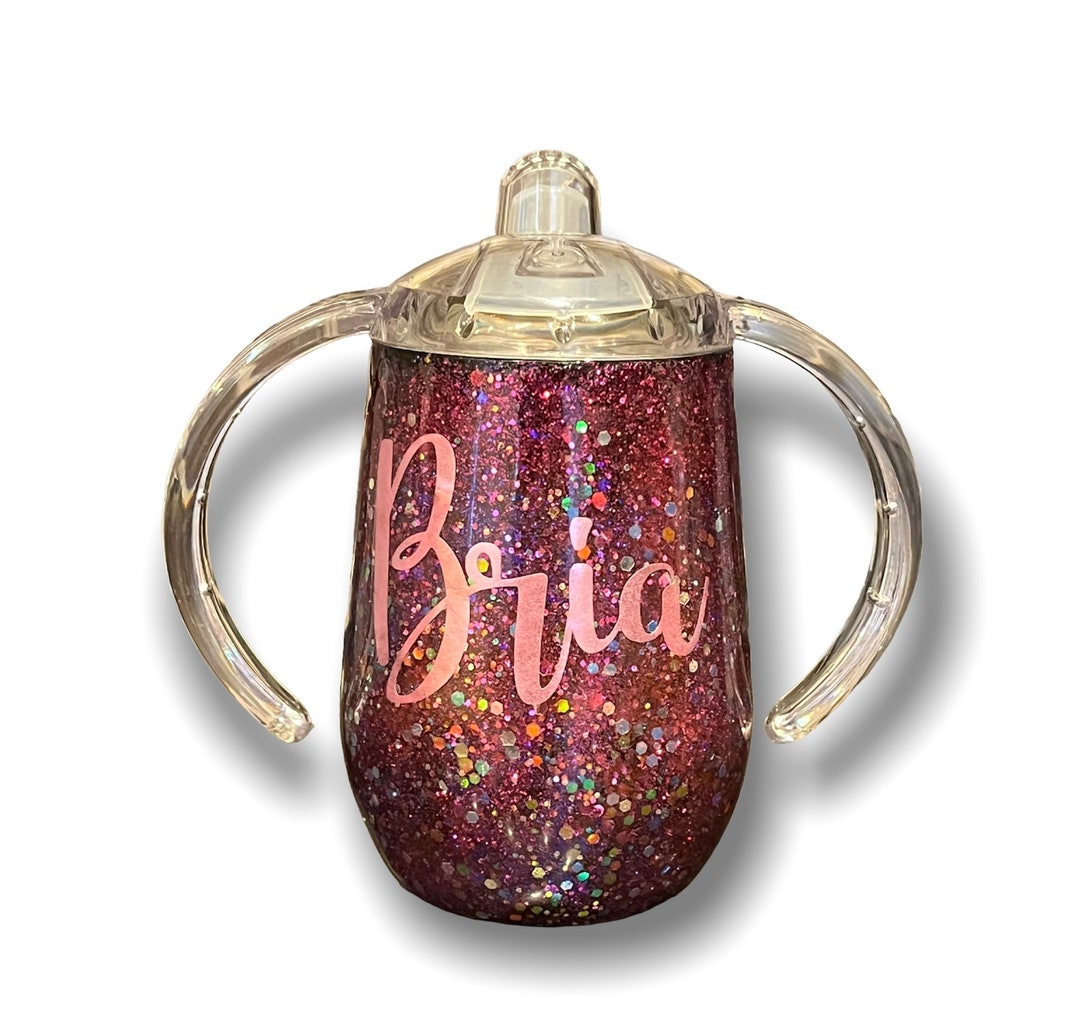 Custom Sippy Cup Girl Sippy Cup Glitter Purple Sippy Pink Sippy ...