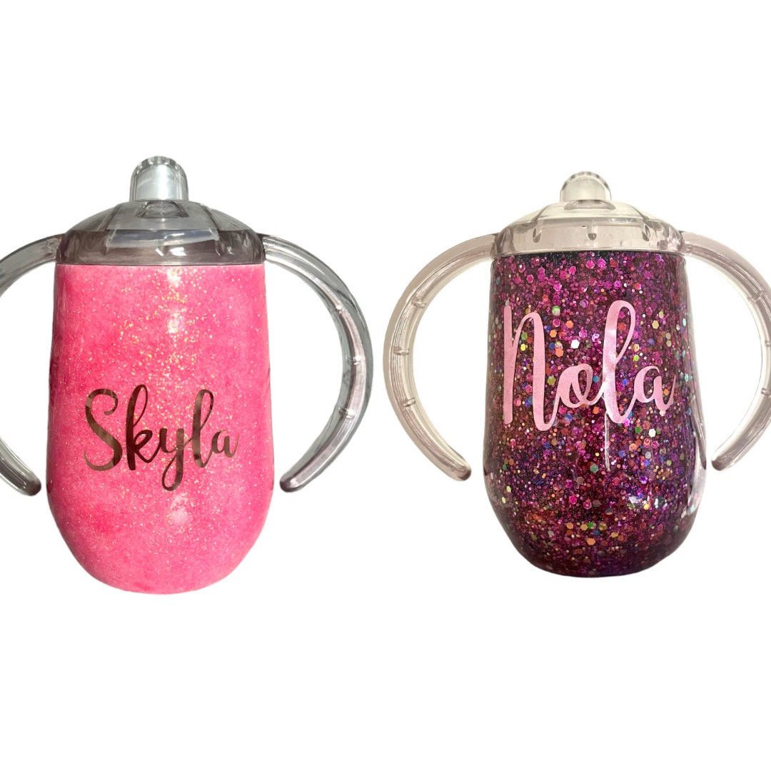 Custom Sippy Cup Personalized Sippy Cup Girl Sippy Cup Glitter Purple ...