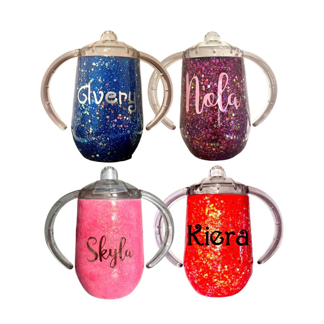 Personalized Sippy Cup Tumblers Glitter Sippy Cup 10oz Personalized ...