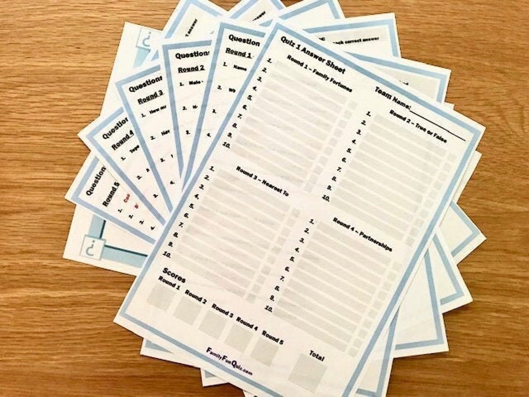 3 X 50 Question Unique Family/work Fun Quiz Packs. Great for Teams of ...