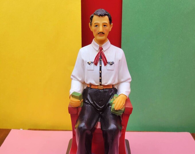 Jesus Malverde 8" Statue Angel of the Poor Sitting on Chair Religious ...