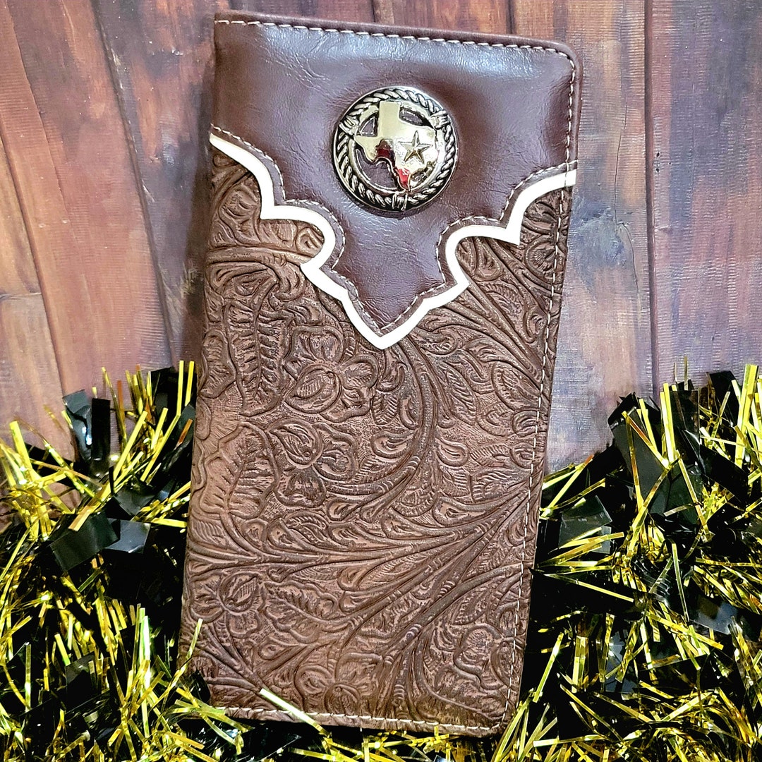 Personalized Texas Concho Mens Wallet Engraveable Cowboy Men Wallet ...