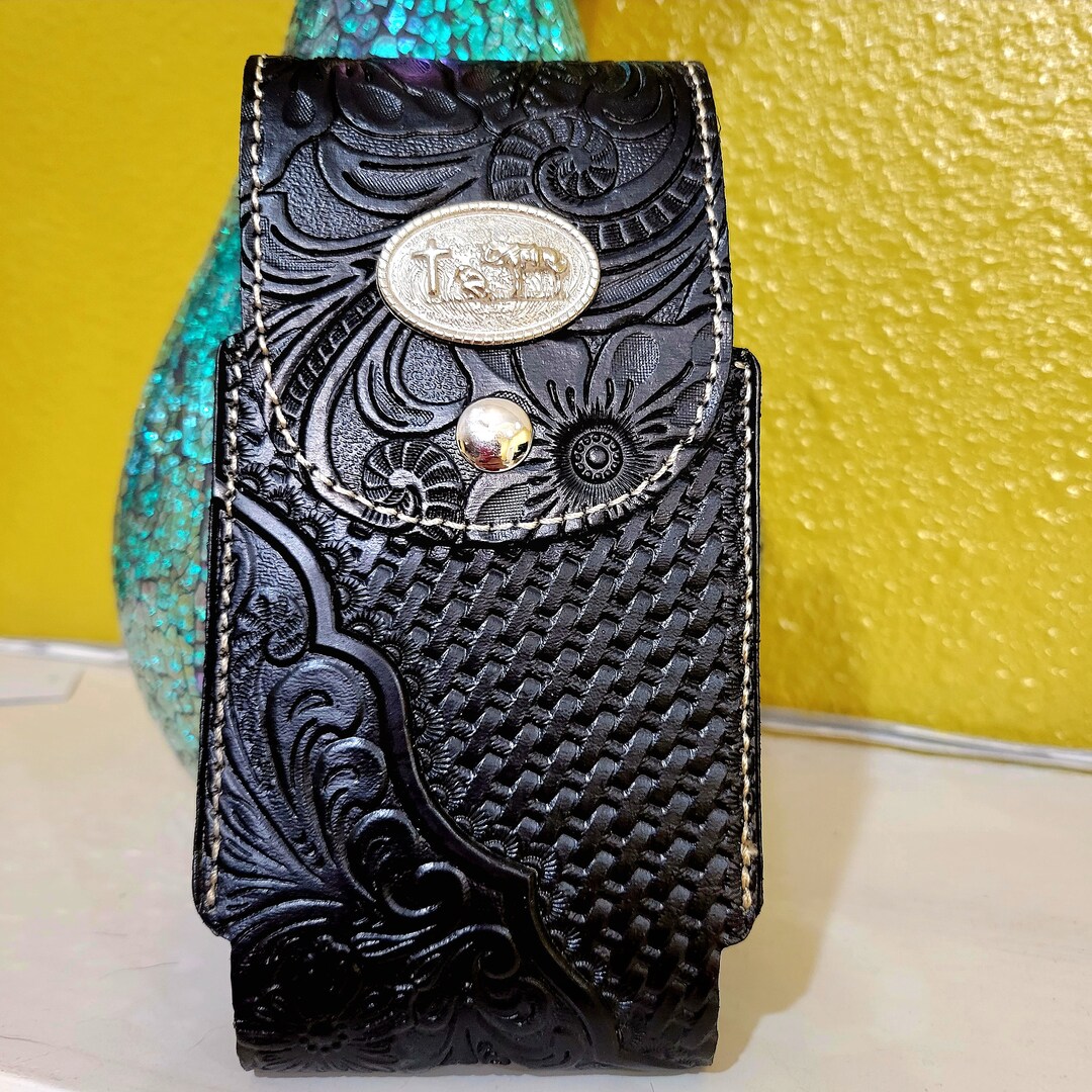 Praying Cowboy Western Phone Holster Cowboy Leather Phone Case Holster ...