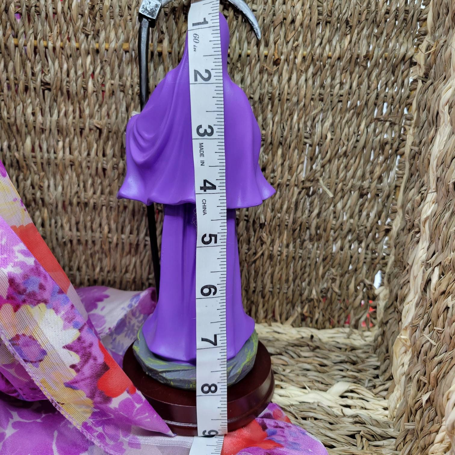 SANTA MUERTE Purple Statue 9", Santa Muerte Holy Death Statue Grim ...