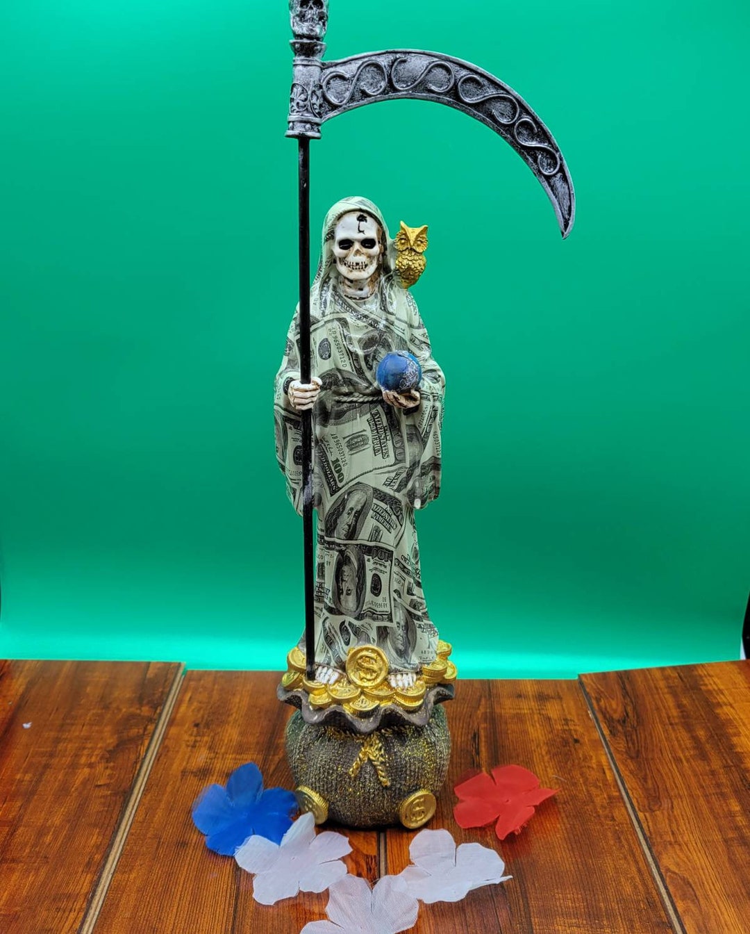 La Santa Muerte Dinero 14 Death Money Print Statue Grim Reaper on Money ...