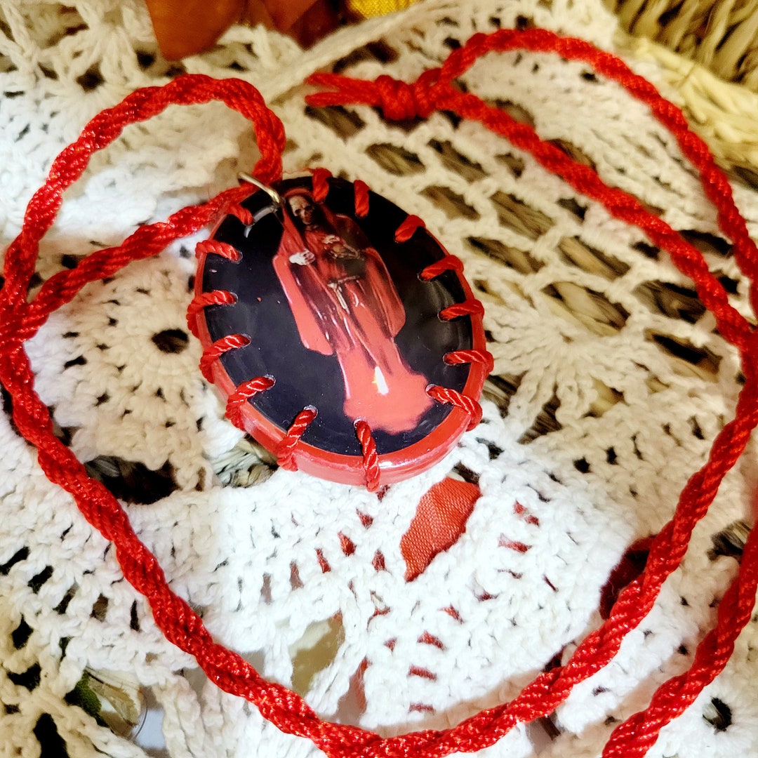 Santa Muerte Red Scapular Necklace Escapulario Collar Religious Gift ...