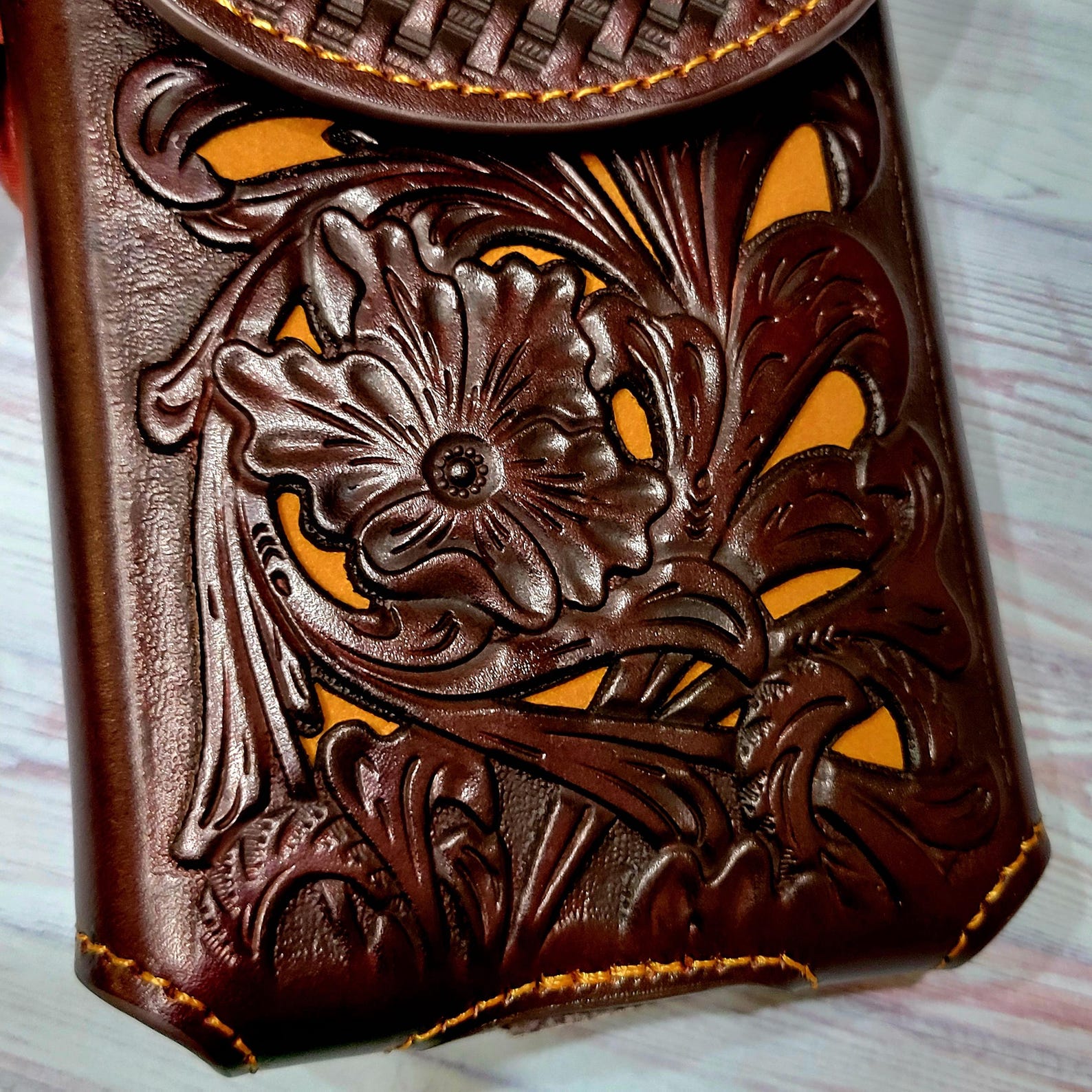 Horse Western Genuine Leather Phone Case Belt Loop Phone Holster ...