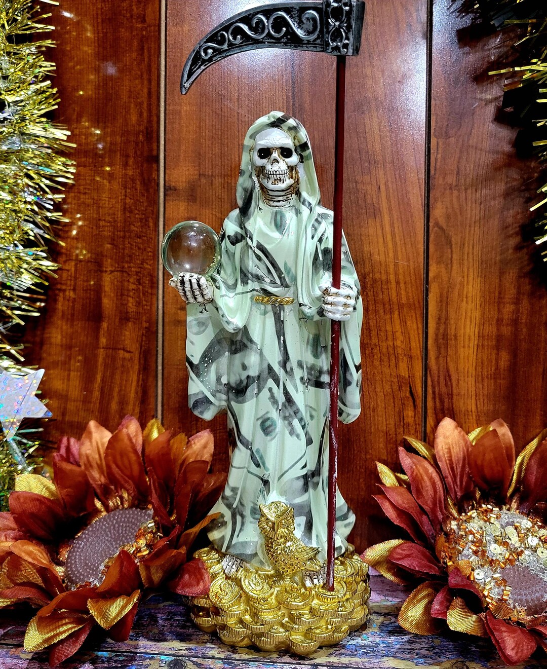 La Santa Muerte Dinero 9" Death Money Print Statue Grim Reaper ...