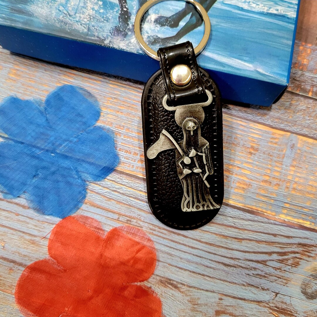 Personalized Santa Muerte Keychain Engraveable Gift Item Key Chain With ...