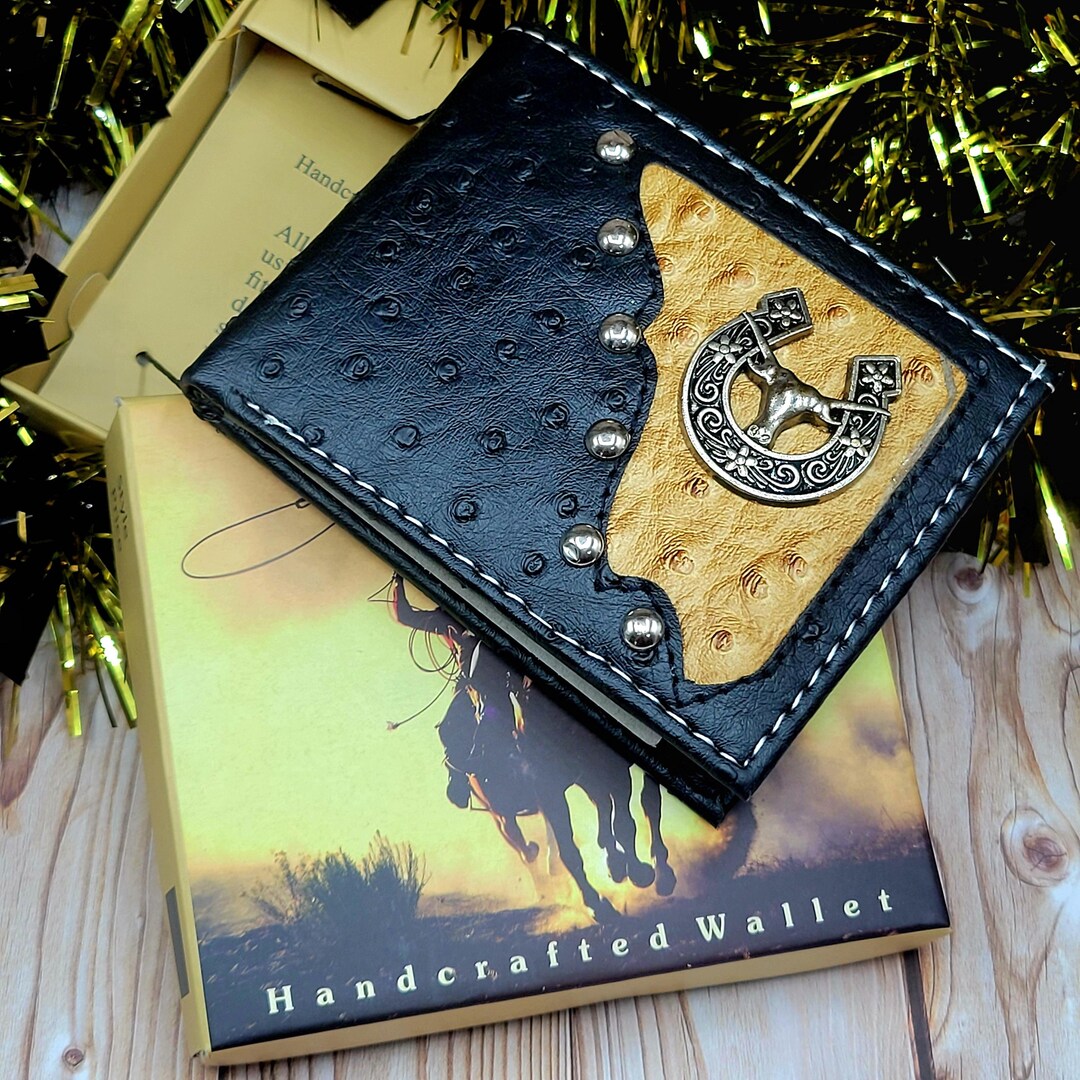Personalized Longhorn Horseshoe Wallet Handcrafted Western Wallet Texas ...
