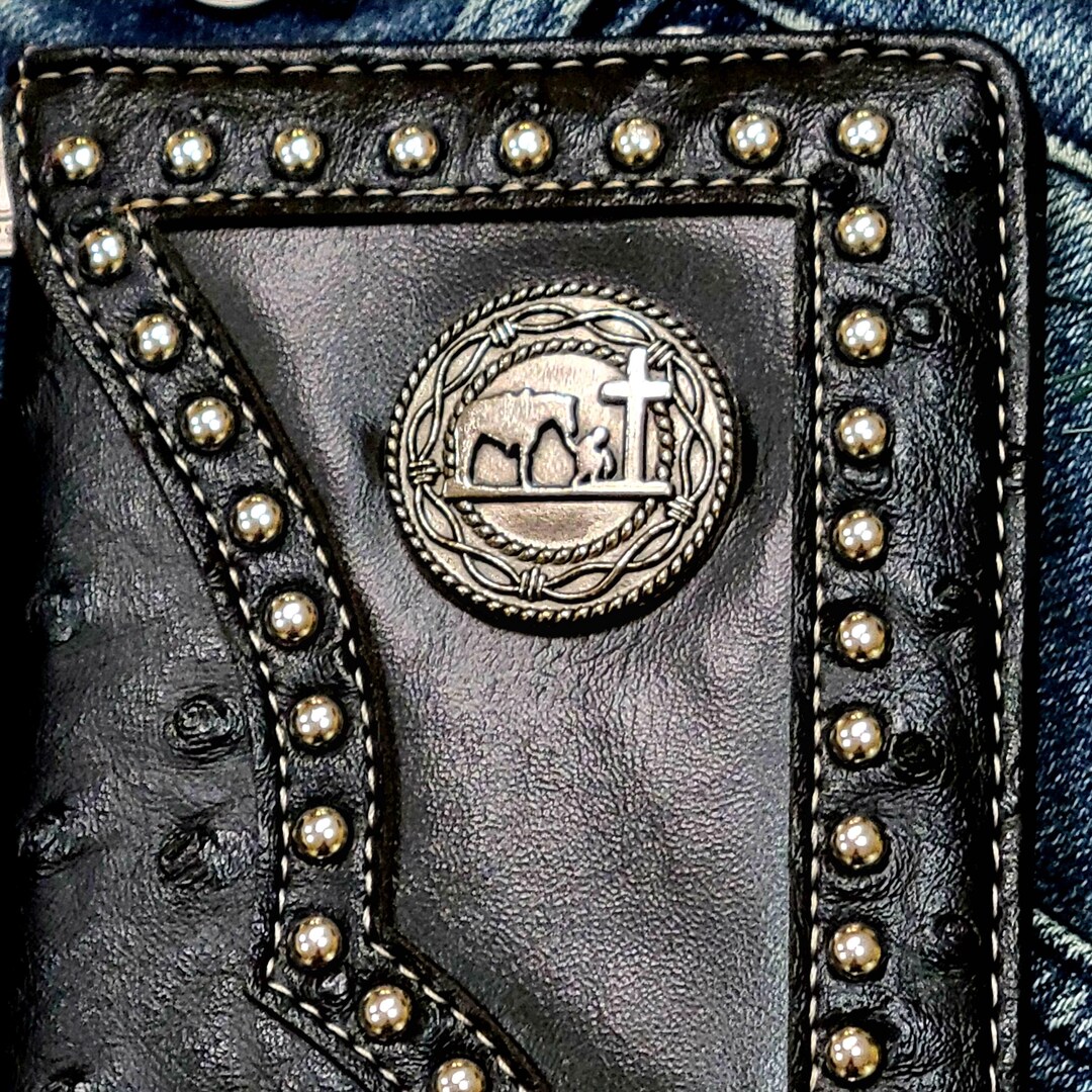 Personalized Praying Cowboy Mens Wallet Western Bifold Rodeo Wallet ...