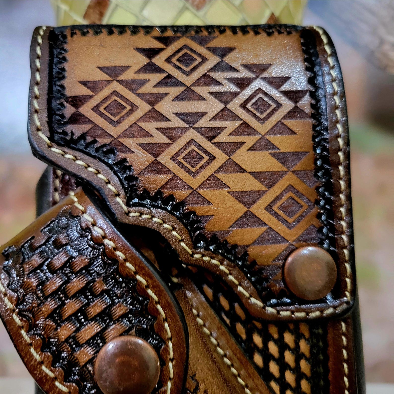 Native American Phone Holster With Knife Sheath Western Phone Case ...
