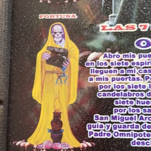 Santa Muerte 7 Potencias Wall Frame With Prayer Santisima Muerte ...