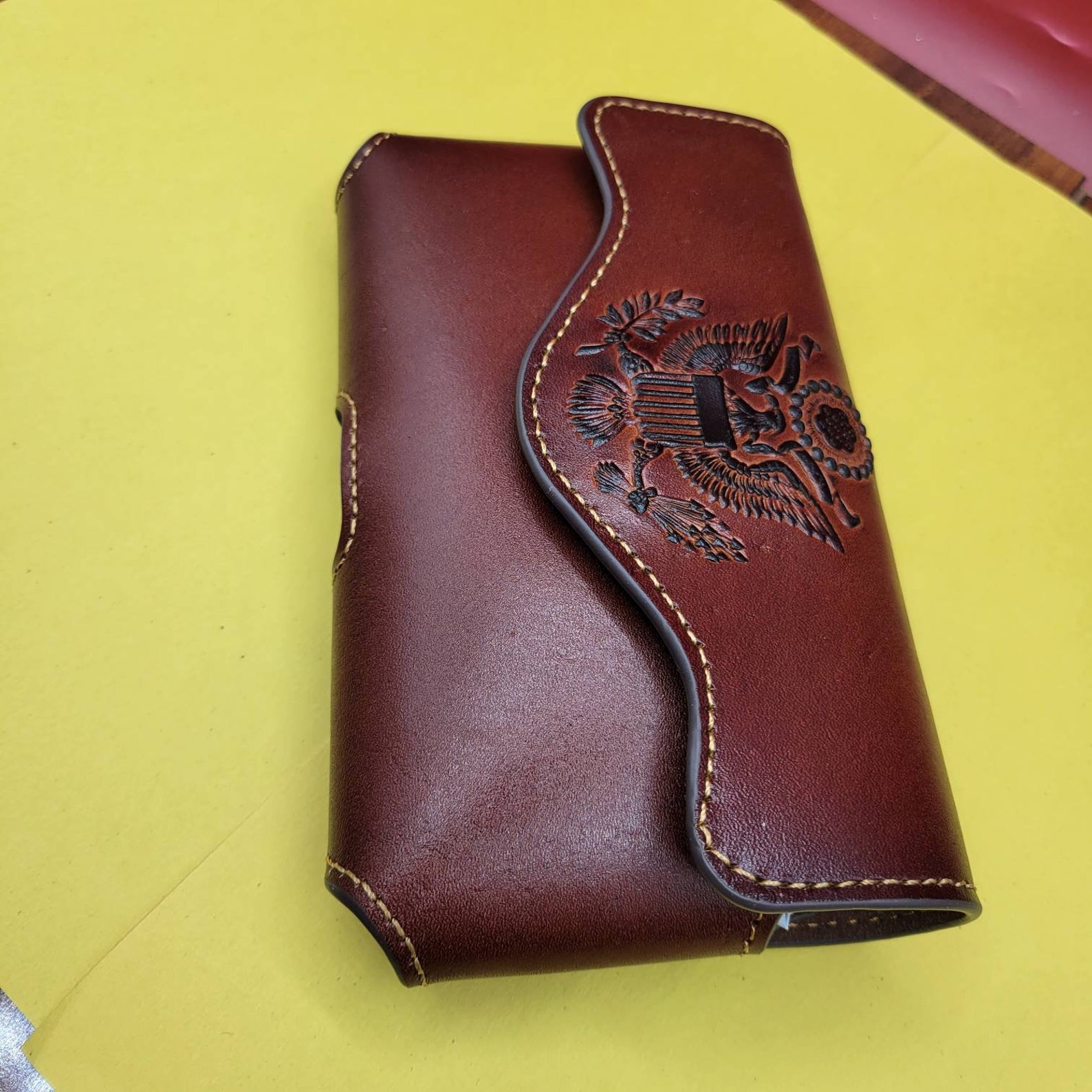 Western Leather Phone Case American Eagle Belt Loop Phone Case Brown ...