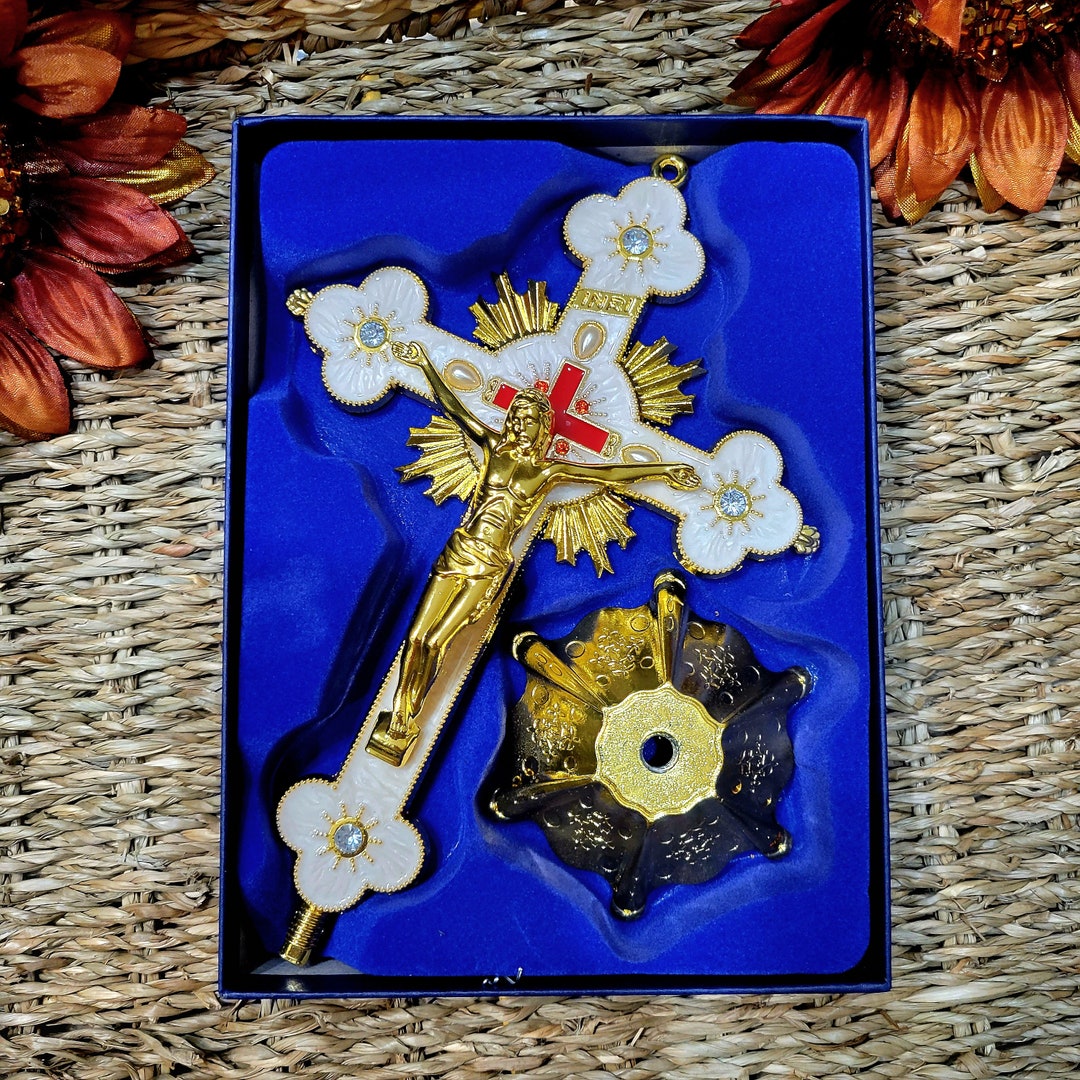 INRI Crucifix Jesus Christ Figurine Table Stand Altar Piece Detachable ...